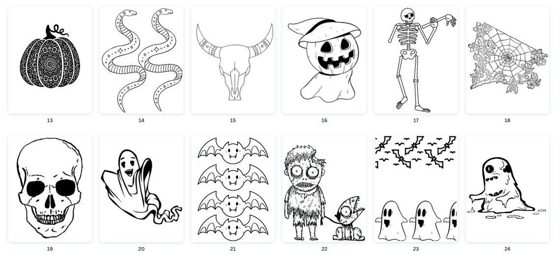 Halloween Coloring Pages - 30 Printable Coloring Pages - Etsy