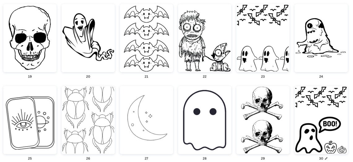 Halloween Coloring Pages - 30 Printable Coloring Pages - Etsy