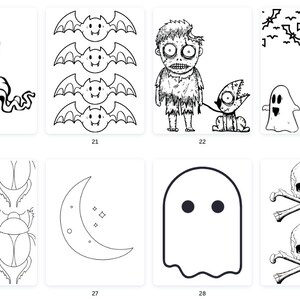 Halloween Coloring Pages - 30 Printable Coloring Pages - Etsy