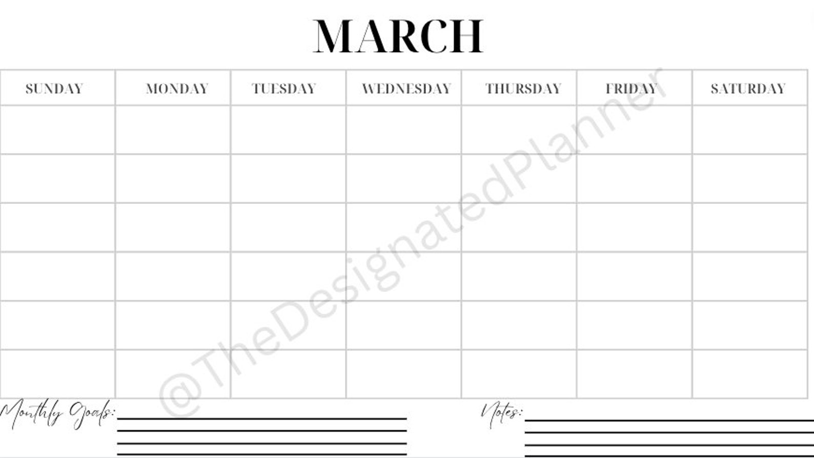 12-month Blank Calendar With Additional Space for Notes and - Etsy