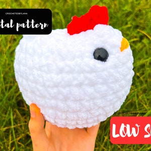LOW SEW Mini Chicken Crochet Pattern, Crochet Quick Market Prep Chicken ...