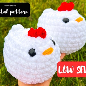 LOW SEW Mini Chicken Crochet Pattern, Crochet Quick Market Prep Chicken ...