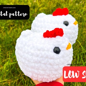LOW SEW Mini Chicken Crochet Pattern, Crochet Quick Market Prep Chicken ...