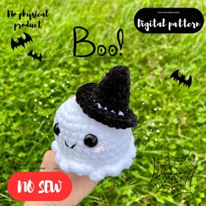 NO-SEW Crochet Halloween Pattern, EASY Low Sew Ghost Halloween, Mini ...