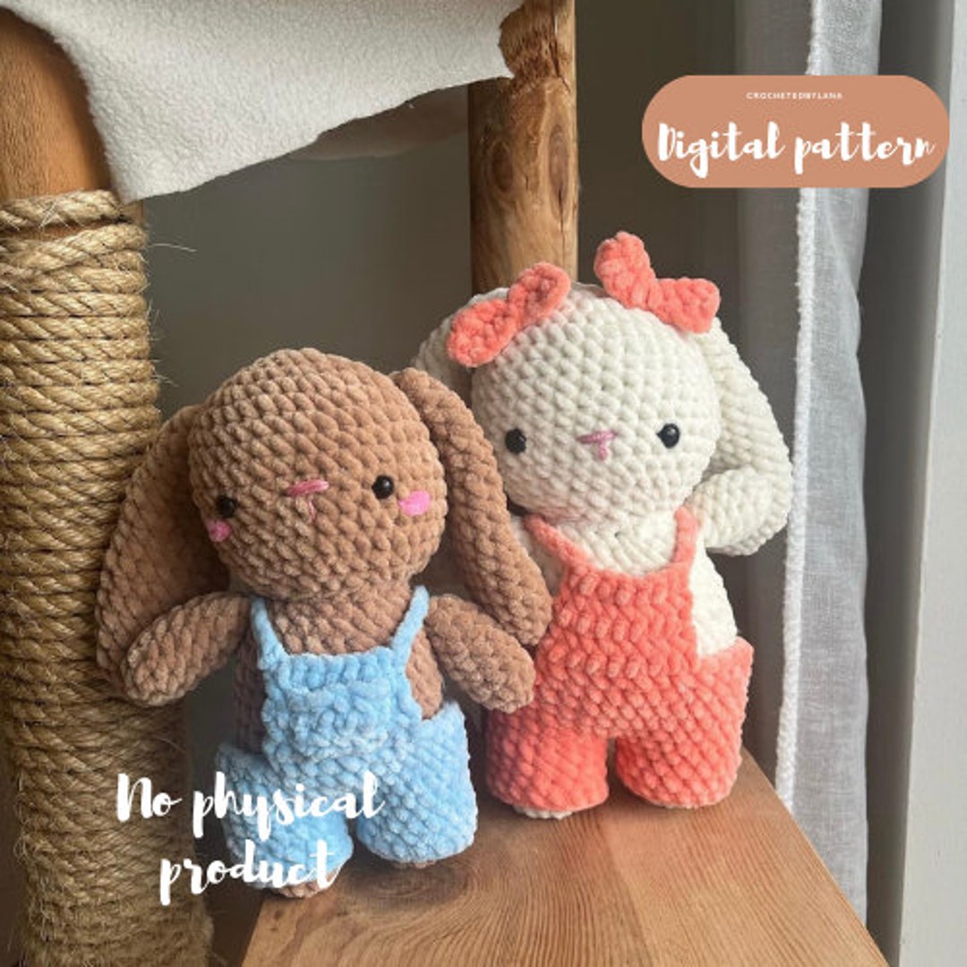 Bunny in Overalls Crochet Pattern Digital Cute Bunny Crochet - Etsy