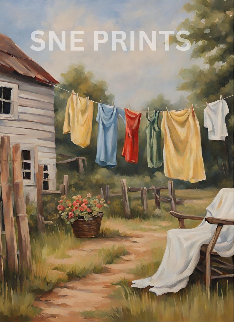 Farmhouse Laundry Room Printable | Vintage Wash Day Decor | Printable ...