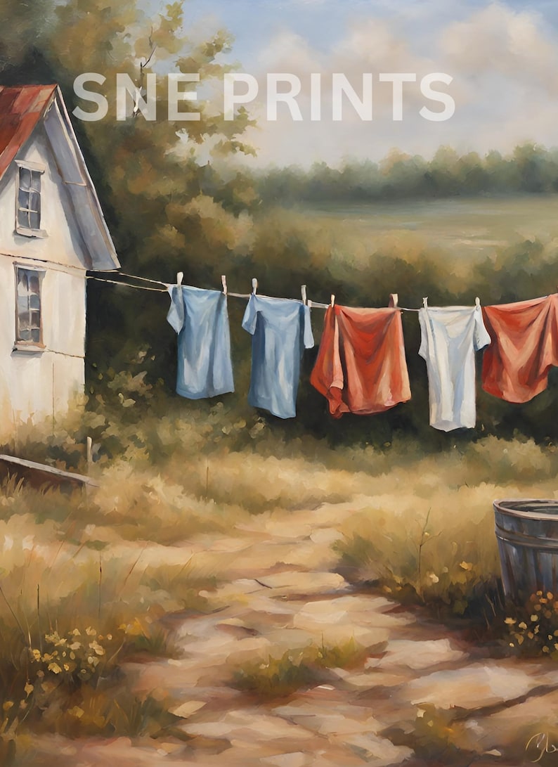Farmhouse Laundry Room Printable | Vintage Wash Day Decor | Printable ...