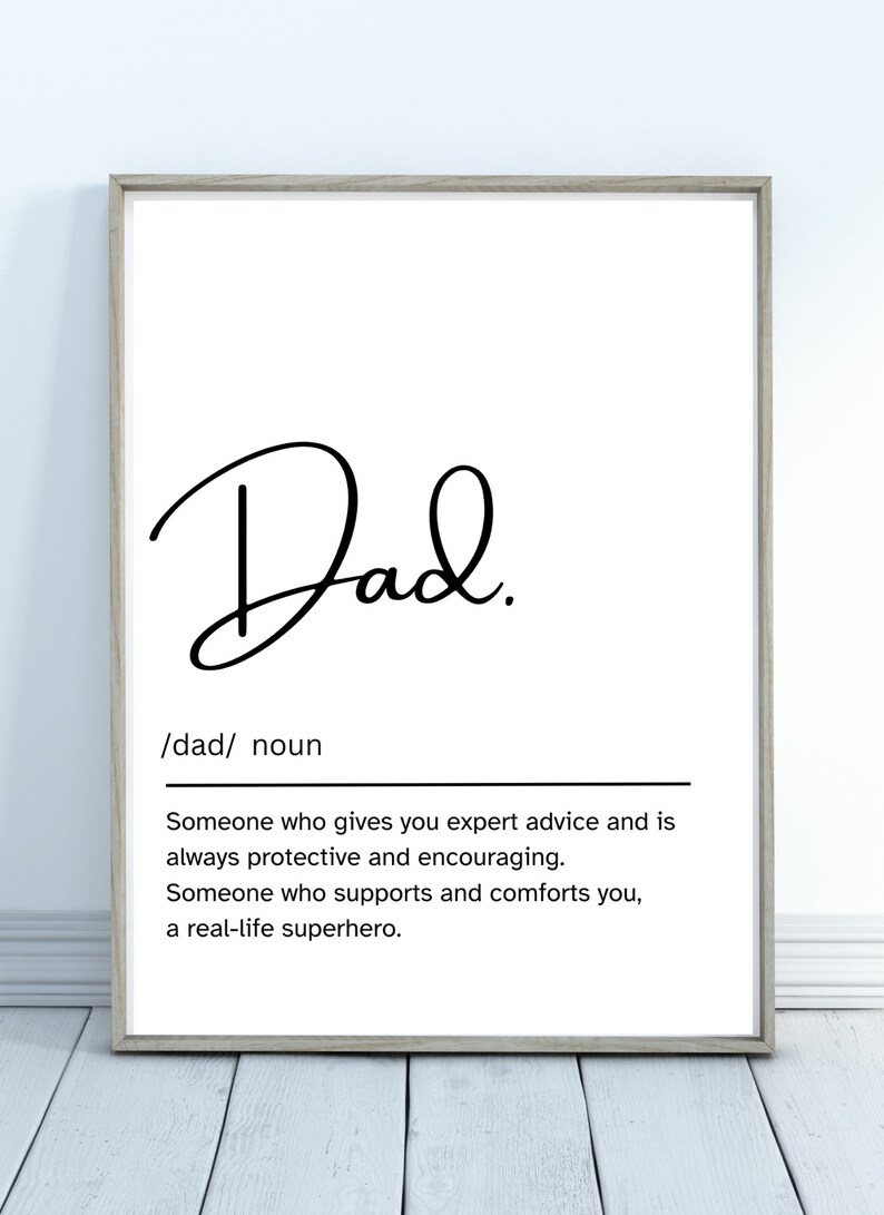 Dad Definition, Printable Wall Art, Digital Download, Dad Gifts, Dad ...