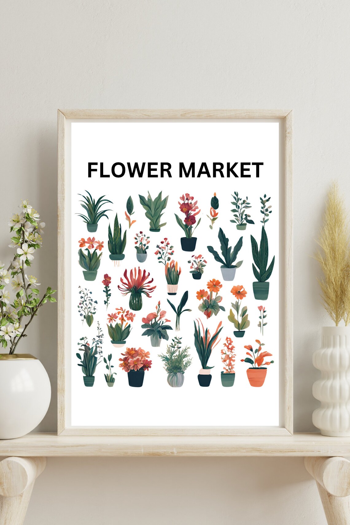 Colourful Flower Market Henri Matisse Watercolour Print, Boho Home ...