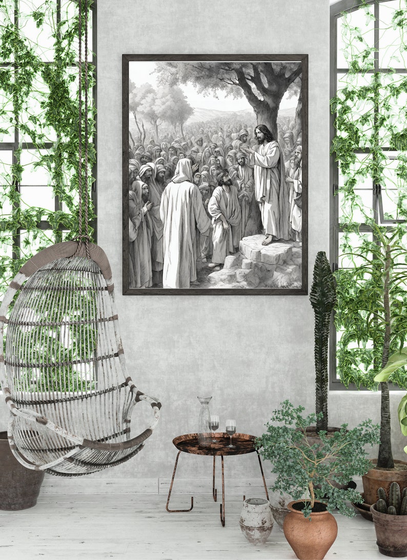 Jesus Preaching to a Crowd - Etsy