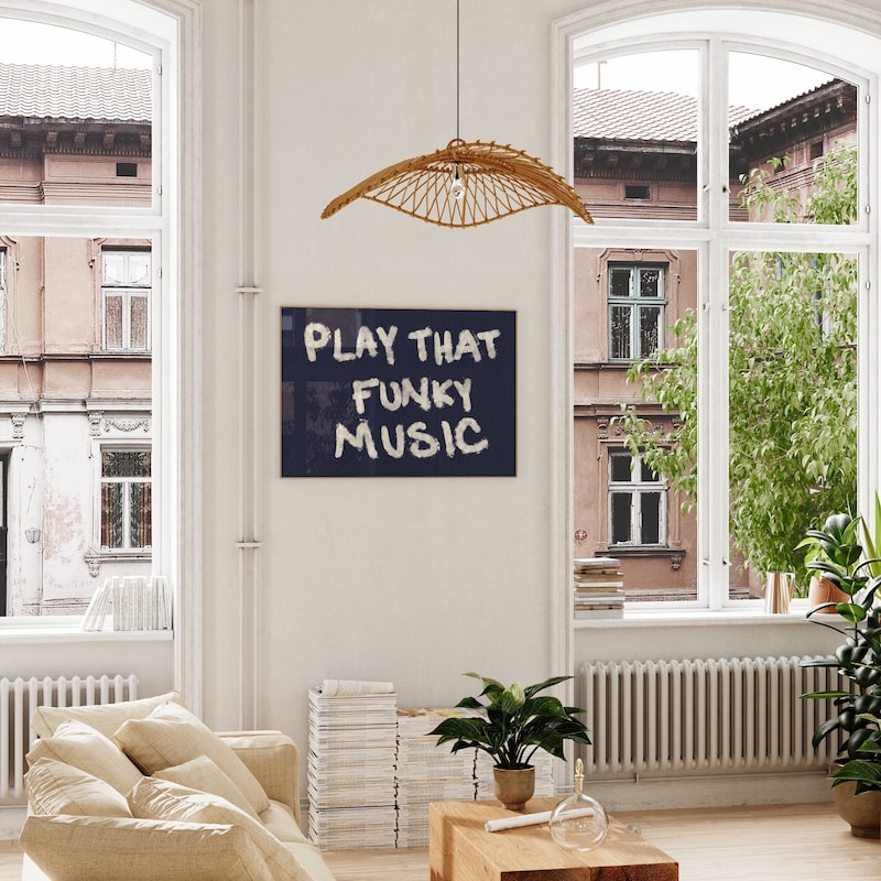 Navy Blue Music Poster - Etsy