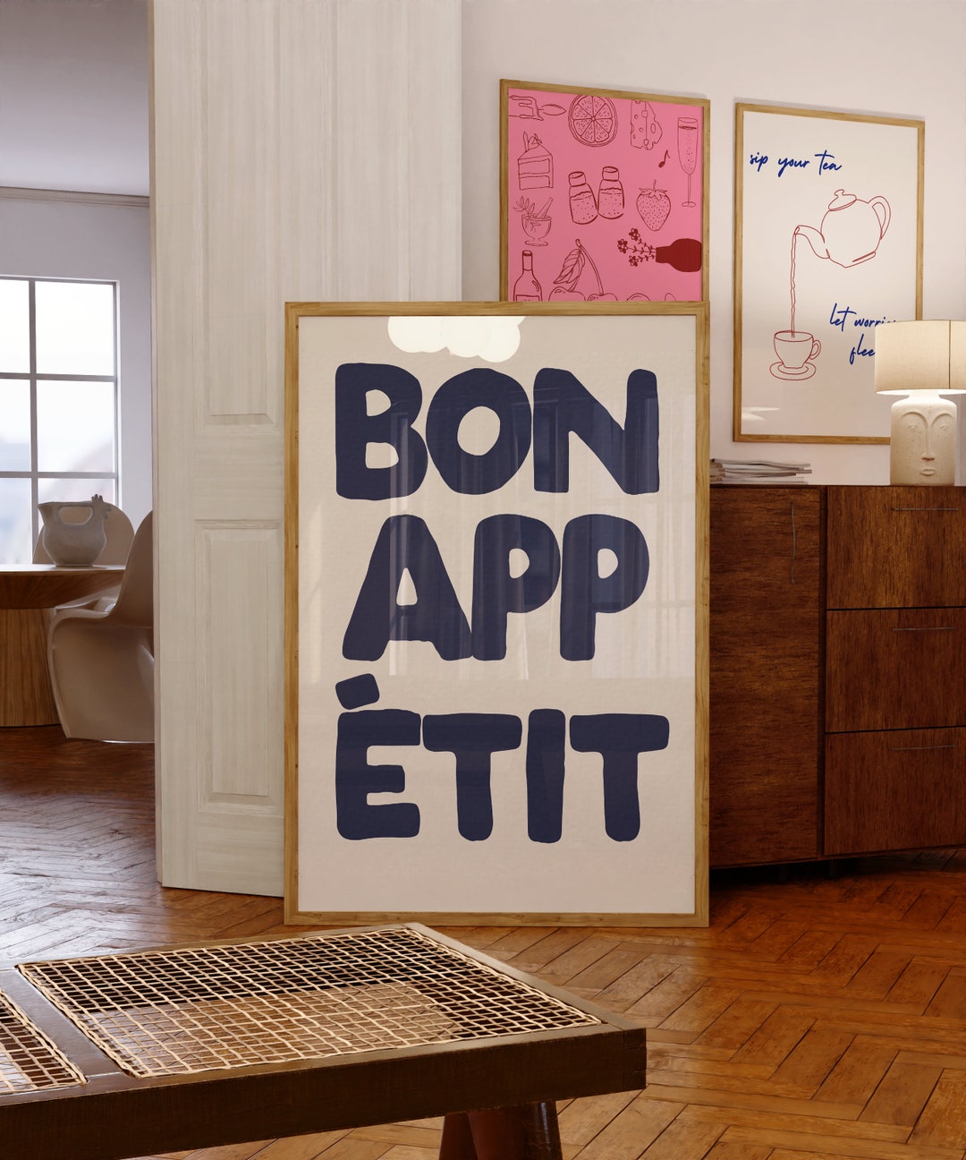Bon Appetite Aesthetic Kitchen Decor Cute Cooking Art Kitchen Wall Art ...