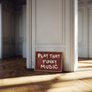 Play That Funky Music Print Retro Wall Art Kitchen Print Trendy Red ...