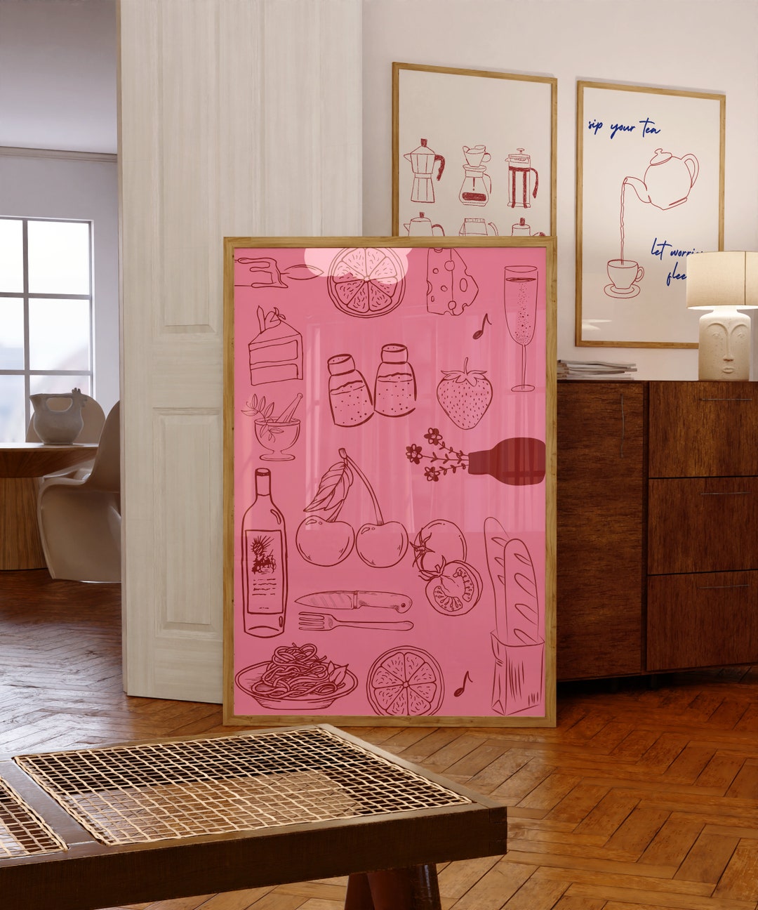 Aesthetic Kitchen Decor Modern Food Posters Trendy Kitchen Wall Art ...