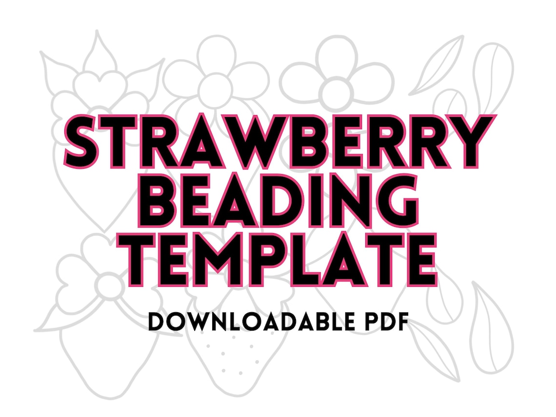 Downloadable Floral Strawberry Beading Template for Indigenous Beadwork ...