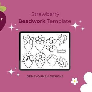 Downloadable Floral Strawberry Beading Template for Indigenous Beadwork ...