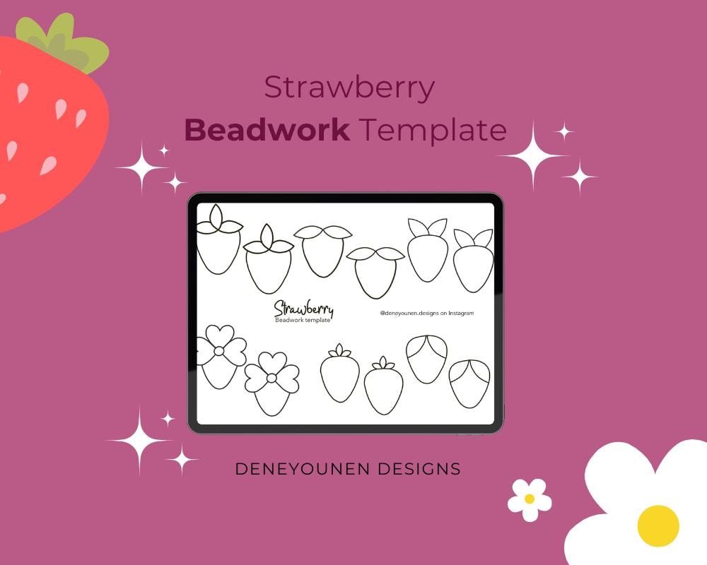 Downloadable Strawberry Beading Template for Indigenous Beadwork - Etsy