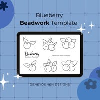 Downloadable Floral Strawberry Beading Template for Indigenous Beadwork ...