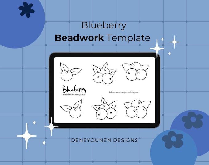 Downloadable Floral Strawberry Beading Template for Indigenous Beadwork ...