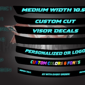 2 Helmet Visor Stickers for Motorcycle Helmets, Sun Visor Strip, Custom ...