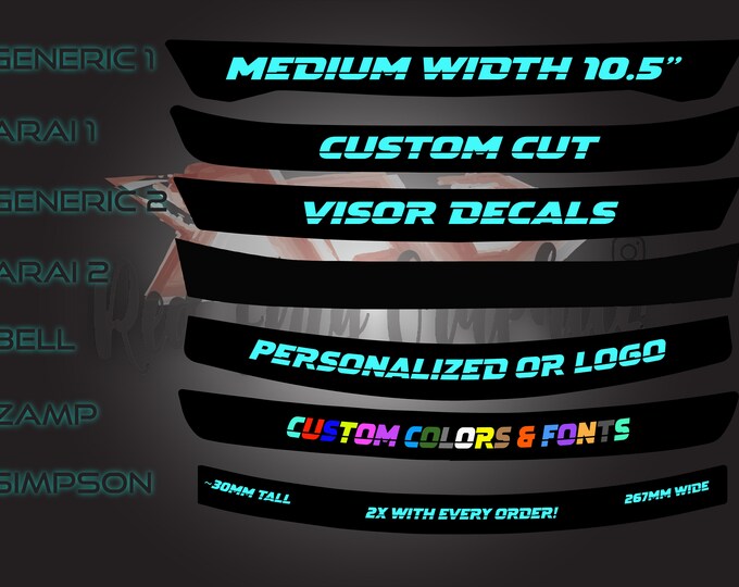 2 Helmet Visor Stickers for Motorcycle Helmets, Sun Visor Strip, Custom ...