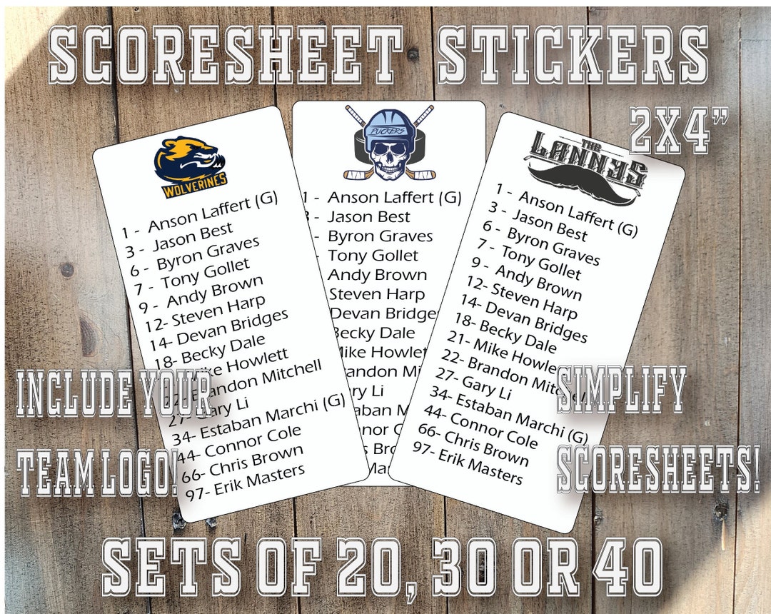 Sports Team Scoresheet Labels Class List Labels School Easy - Etsy