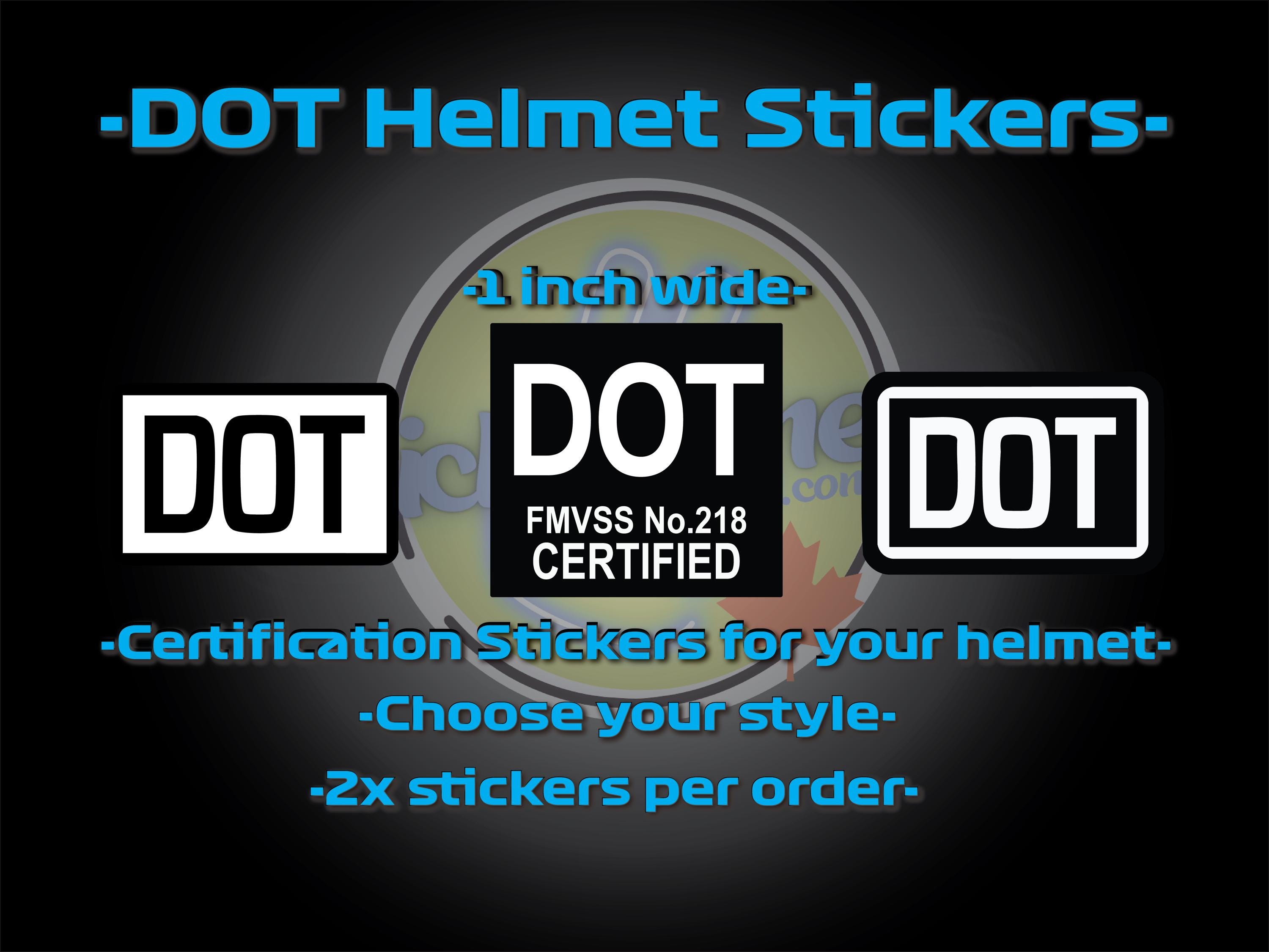 DOT Motorcycle Helmet Stickers for All Safety Crash Helmets Sold in Set ...