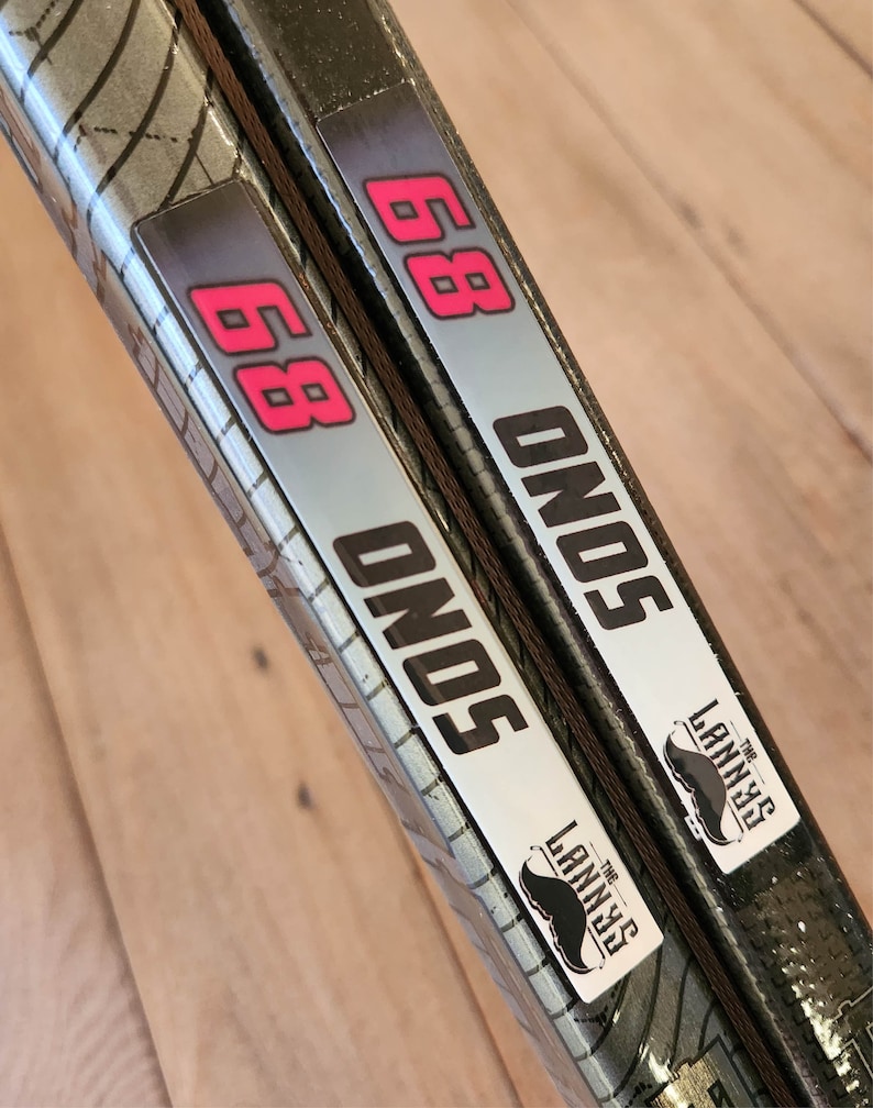 Personalized Hockey Stick Name Tag Stickers With Team Logos and Custom ...