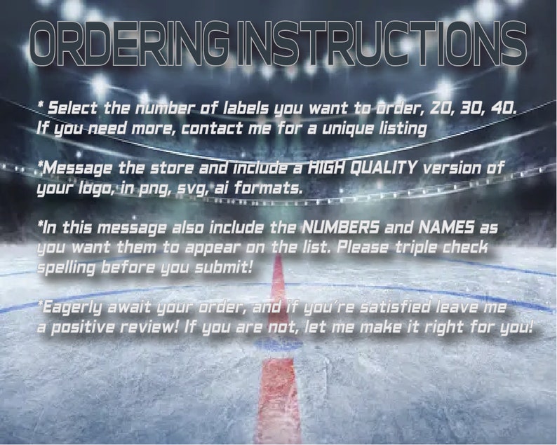 Custom Team Scoresheet Roster Labels and Stickers for Your Team Game ...