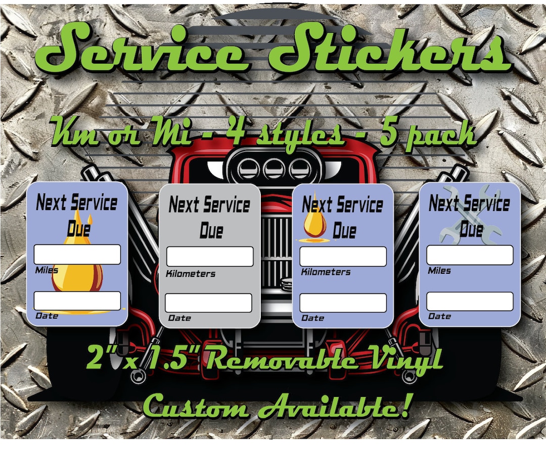 Oil Change and Service Due Stickers for All Vehicles - Etsy