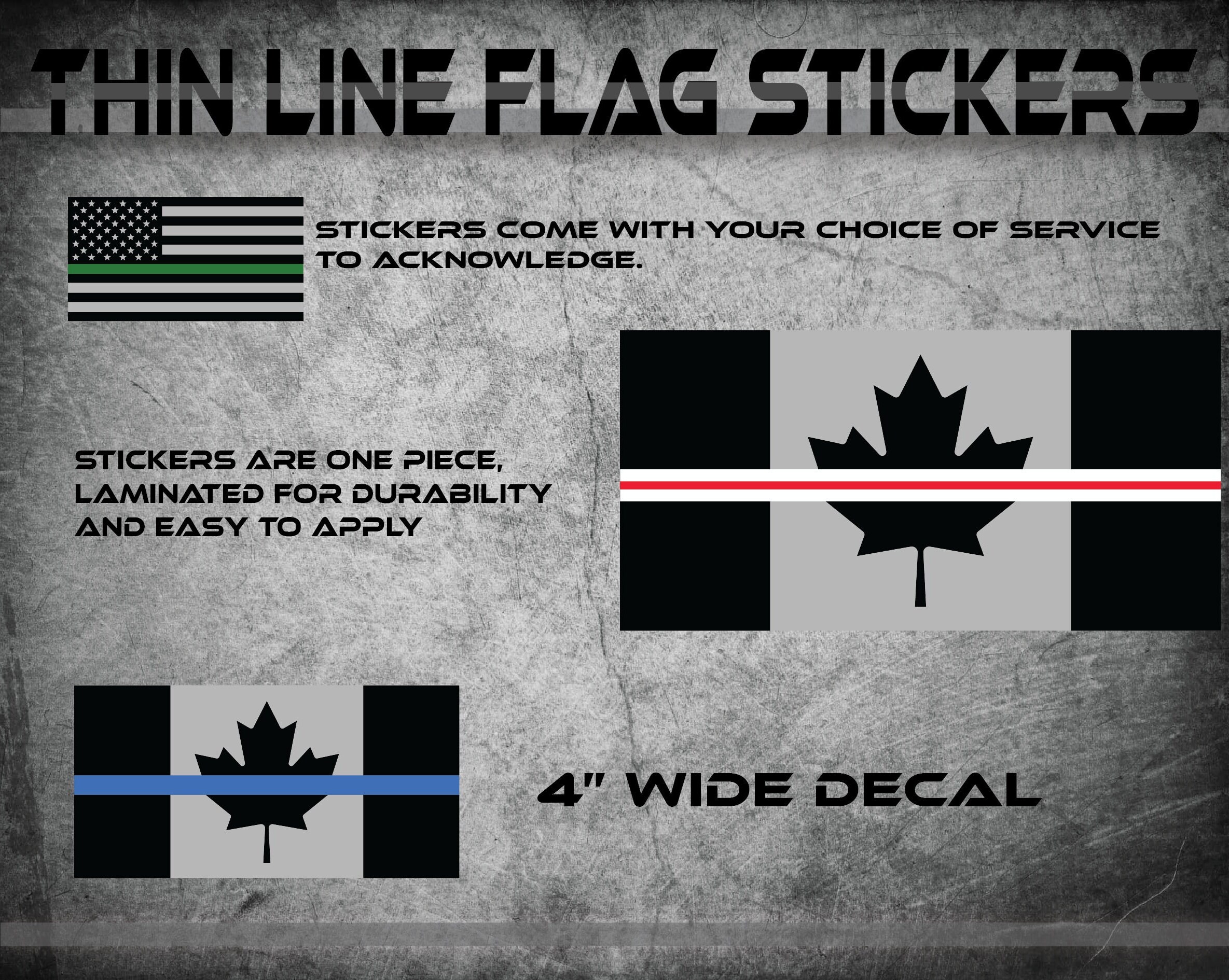Thin Line Flag Decal Canada USA, Tactical Sticker for EMS Police ...
