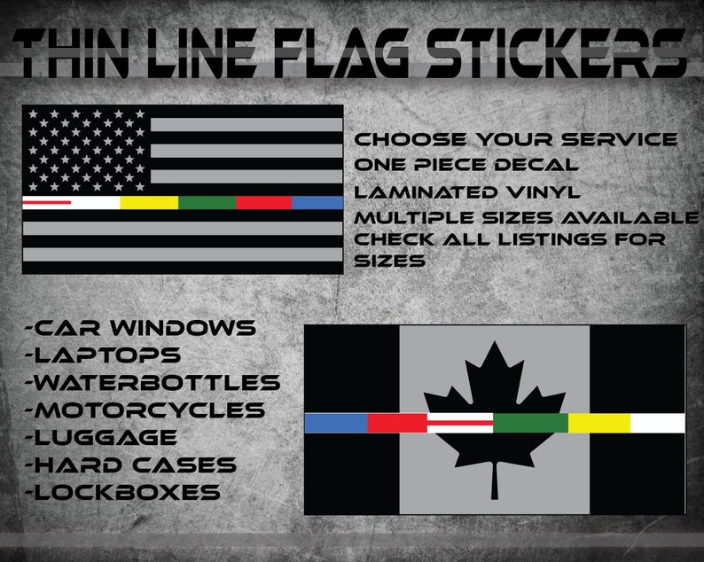 Thin Line Flag Decal Canada USA, Tactical Sticker for EMS Police ...