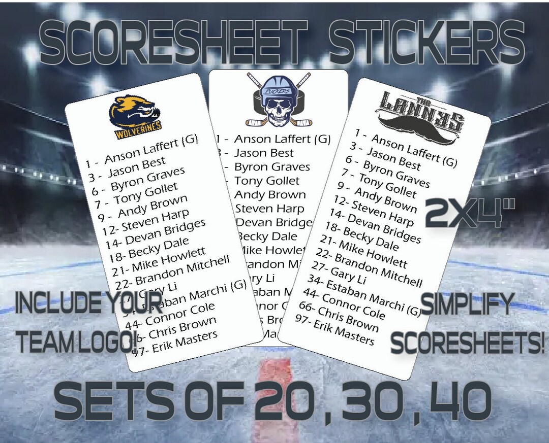 Scoresheet Vinyl Sticker Labels for Teams and Classes Custom Vinyl With ...