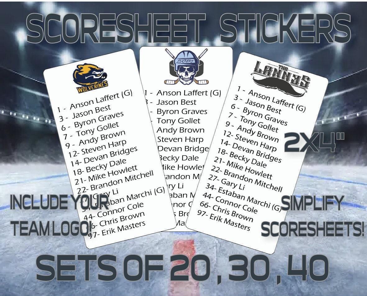 Scoresheet Vinyl Sticker Labels for Teams and Classes Custom Vinyl With ...