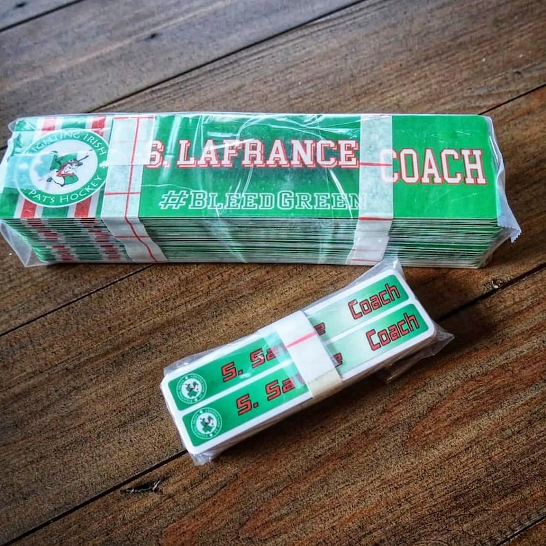 Custom Hockey Stick Name Tags With Team Logos Names Numbers and Custom ...