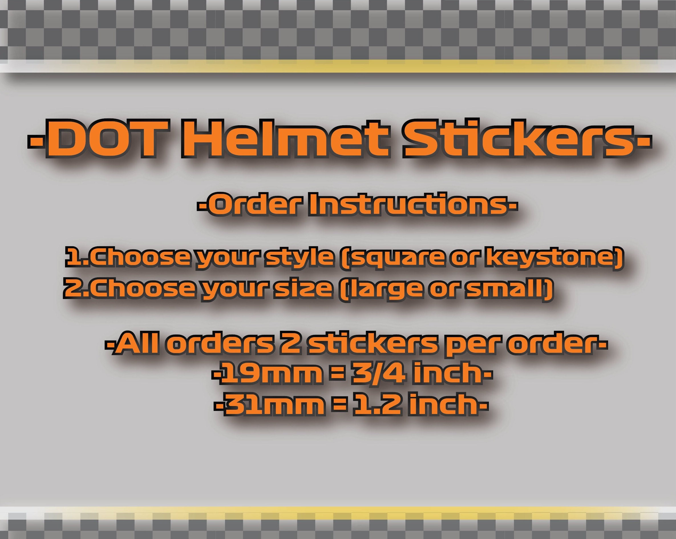 Vinyl DOT Stickers for Motorcycle Helmets, Safety Certification Decals ...