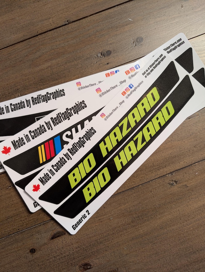 10.5" Motorcycle Helmet Visor Strips Customized Vinyl Stickers With Any ...