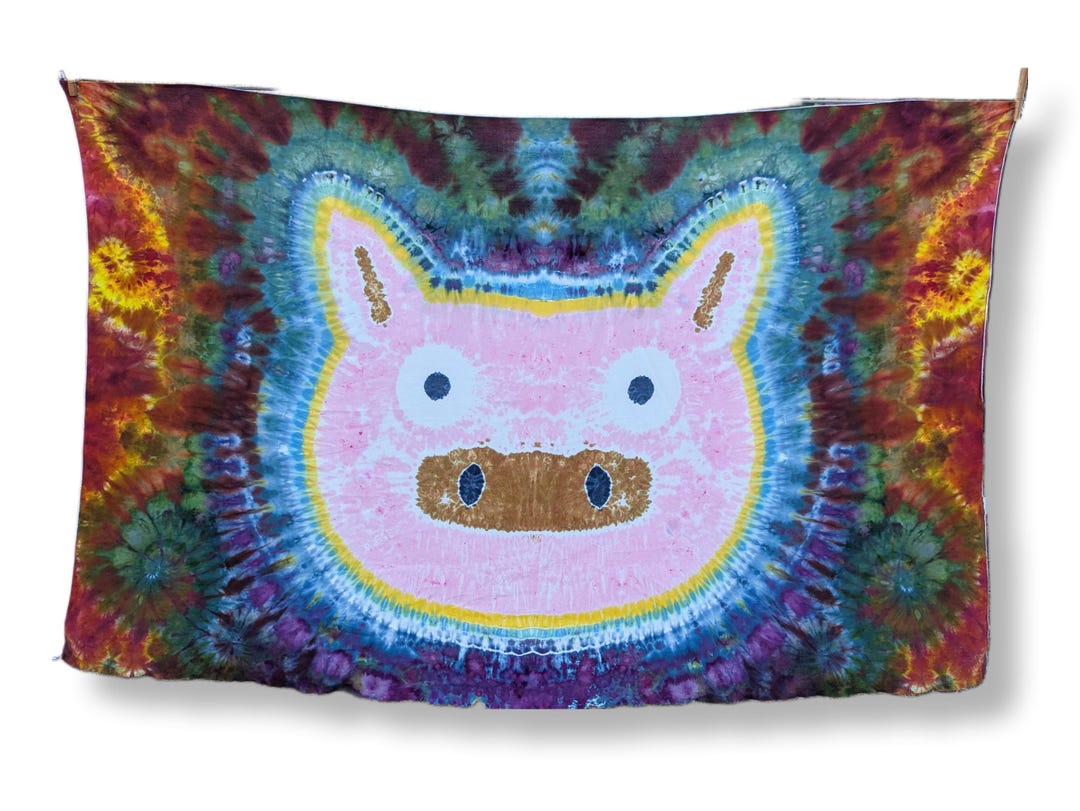Pig Face Tie Dye Tapestry 37x57 - Etsy