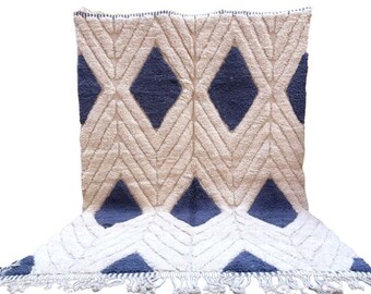 Navy Moroccan Checkered Rug - Etsy