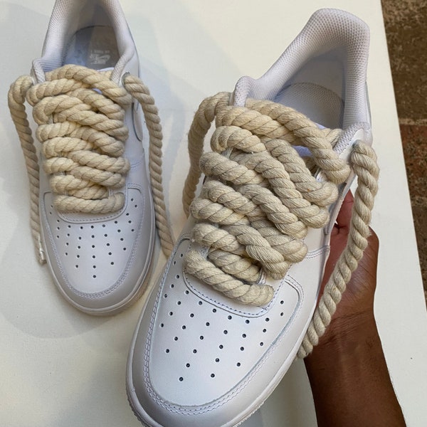 Nike Air Force 1 With Custom Rope Laces - Etsy UK