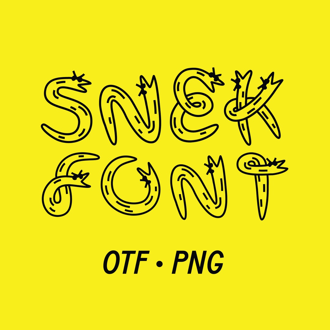 Snek Font OTF PNG, Snake Cartoon Typeface Funny Meme | Designs ...