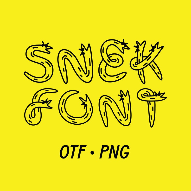 Snek Font OTF PNG, Snake Cartoon Typeface Funny Meme | Designs ...