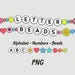 Friendship Bead Bracelet PNG, Alphabet Bead PNG, Font Beads, Digital ...