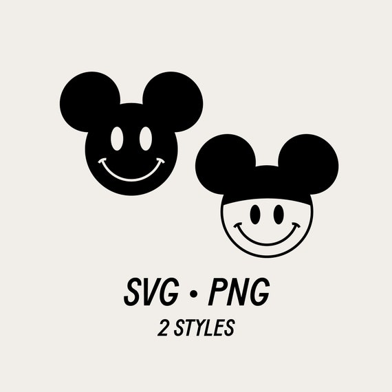 Smiley Face Mouse Head SVG PNG Magic Mouse Designs - Etsy