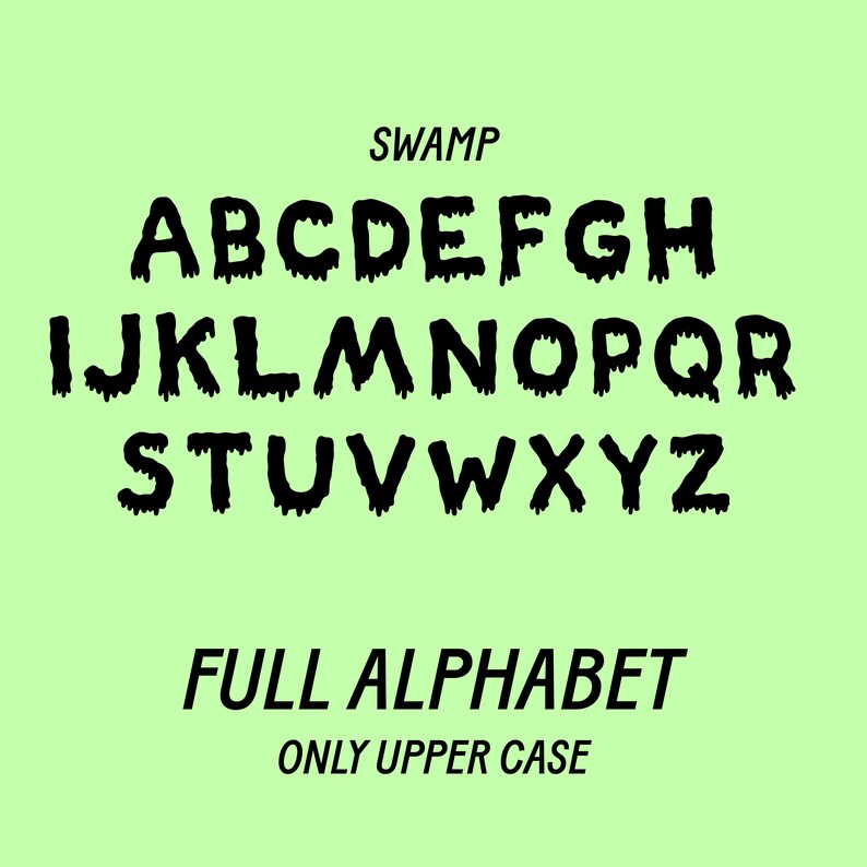 Swamp Thing Font OTF, Halloween Cartoon Dripping Slime Creepy Scary ...