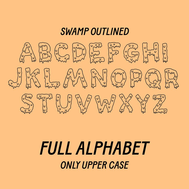 Swamp Thing Font OTF, Halloween Cartoon Dripping Slime Creepy Scary ...