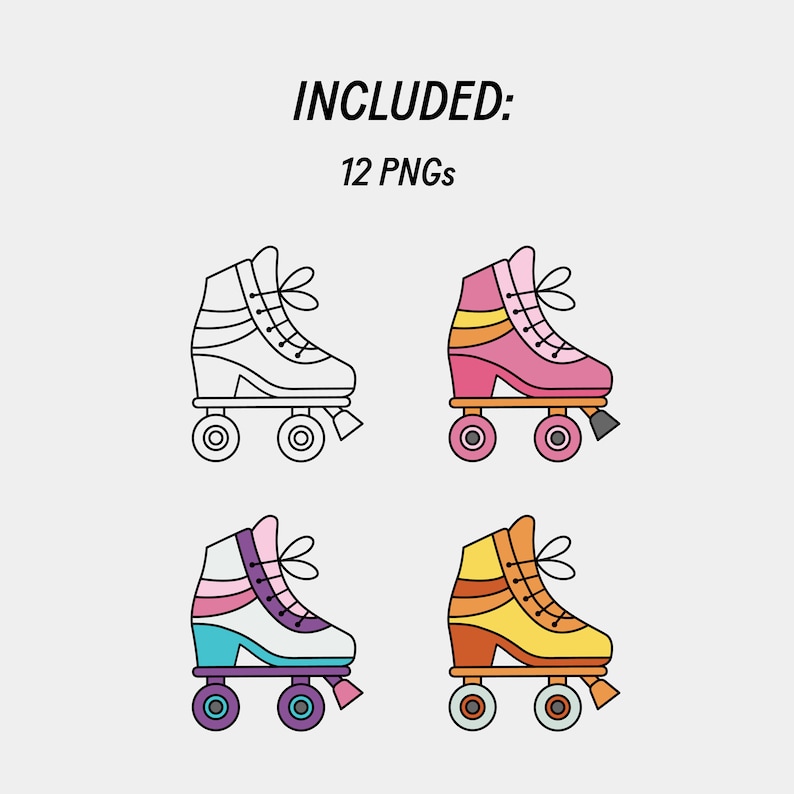 Retro Roller Skates PNG Svg Cosmic Roller Disco | Designs Downloads ...