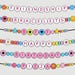 Friendship Bead Bracelet Pink PNG, Pink Alphabet Bead PNG, Font Beads ...
