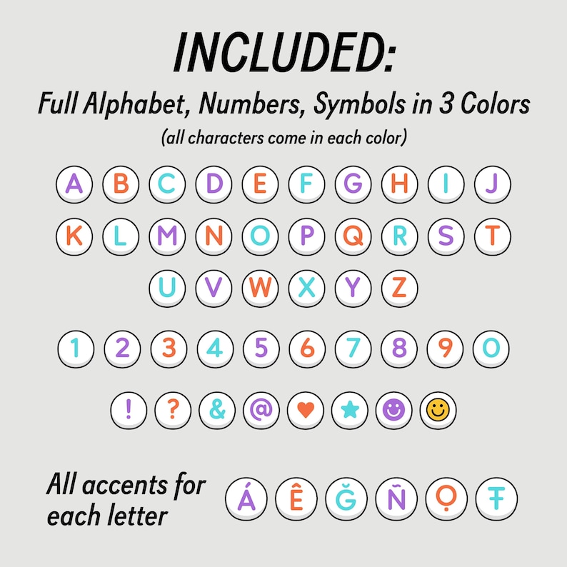Friendship Bead Bracelet PNG, Alphabet Bead PNG, Font Beads, Digital ...