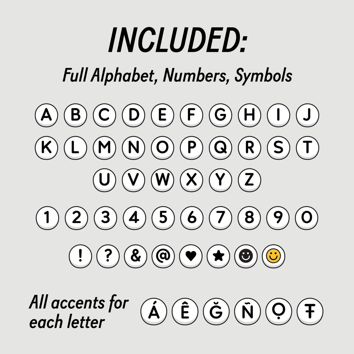 Friendship Bead Bracelet PNG, Alphabet Bead PNG, Font Beads, Digital ...